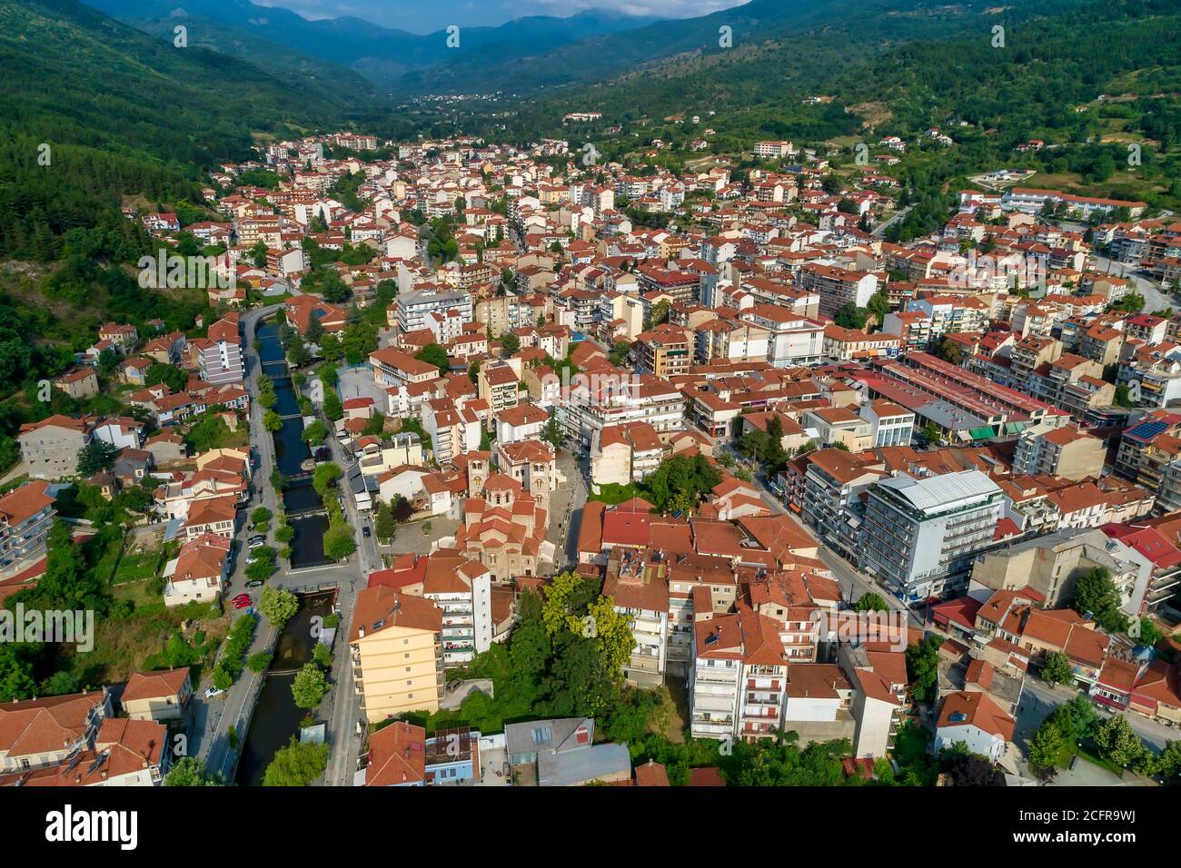 Aerial view of Florina city in northern Greece Stock Photo - Alamy