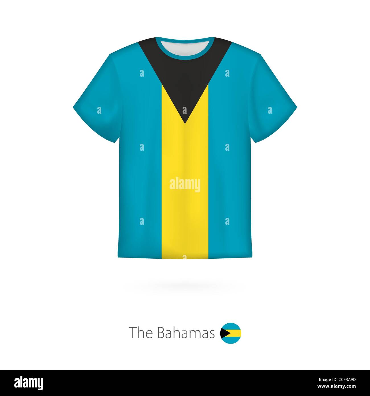 T-shirt design with flag of The Bahamas. T-shirt vector template Stock ...