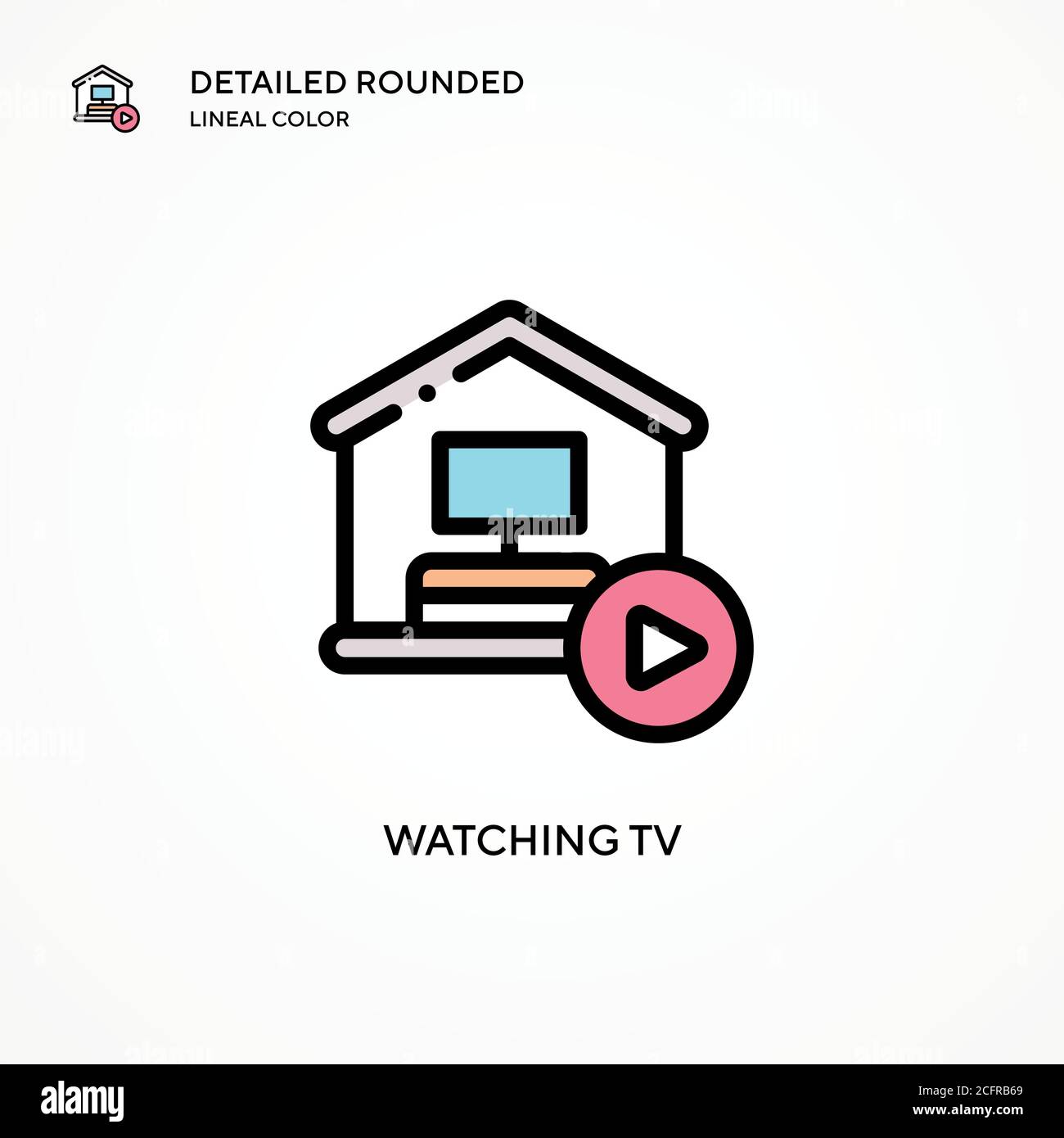 Watching tv vector icon. Modern vector illustration concepts. Easy to ...