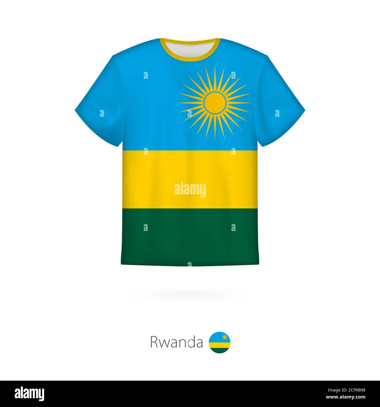 T-shirt design with flag of Rwanda. T-shirt vector template Stock ...