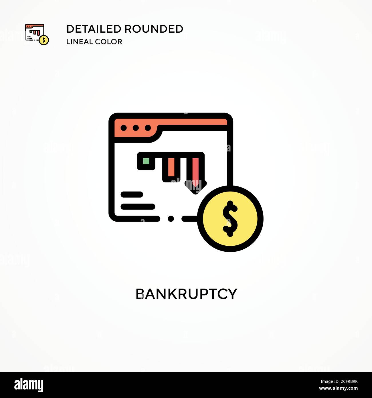 Bankruptcy vector icon. Modern vector illustration concepts. Easy to ...