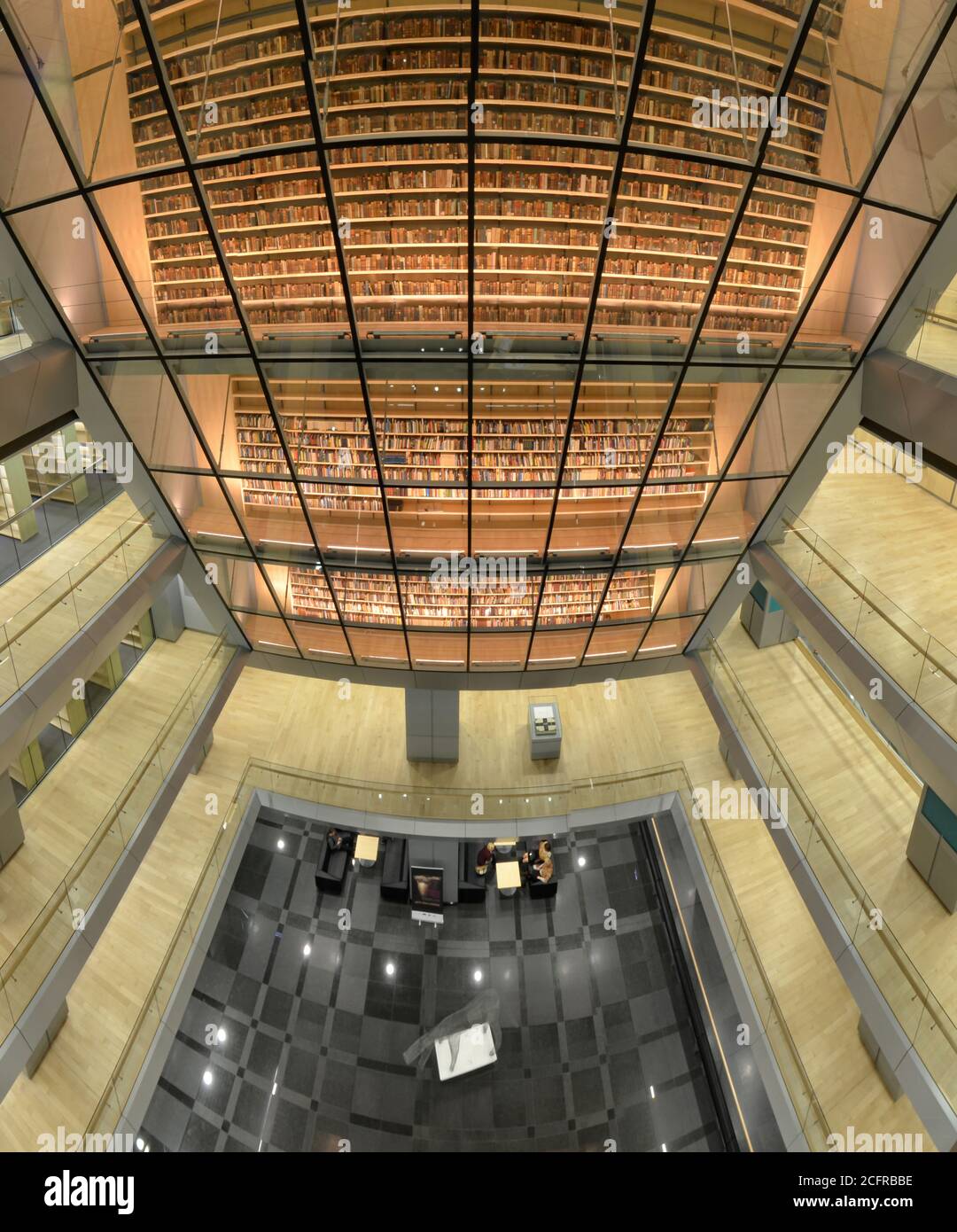 Riga, Latvia - October 31, 2014: National library, Atrium, background ...