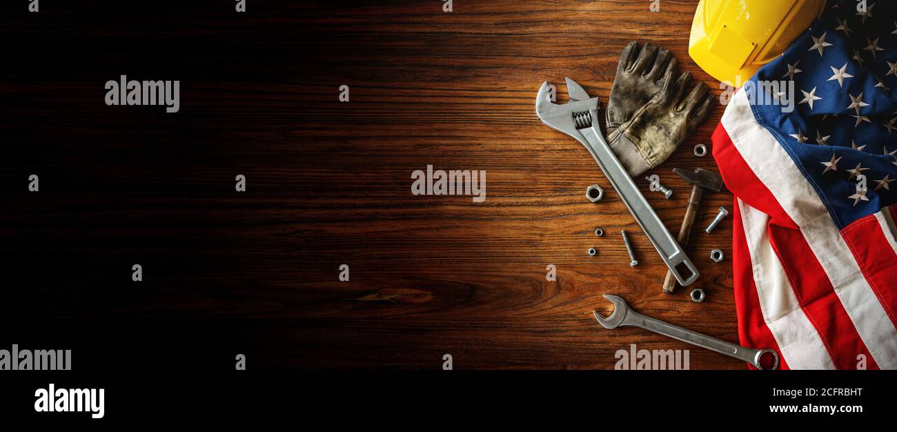 Construction equipment american flag hi-res stock photography and ...