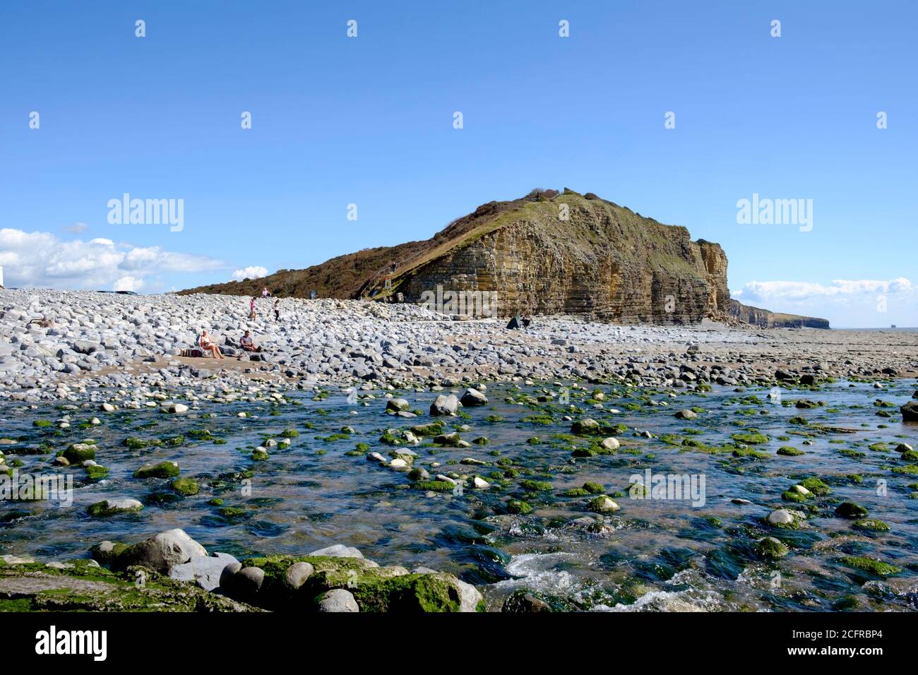 The beach at Llantwit Major on the South Glamorgan coast, Wales, UK ...