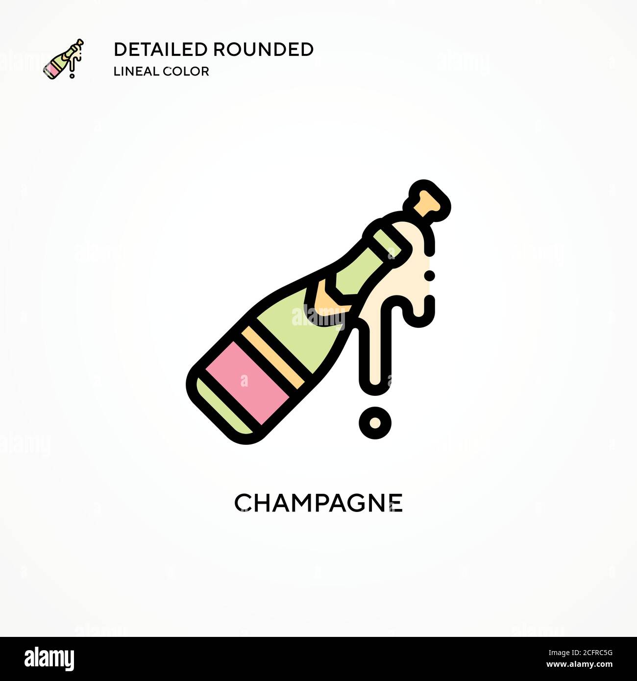 Champagne vector icon. Modern vector illustration concepts. Easy to ...