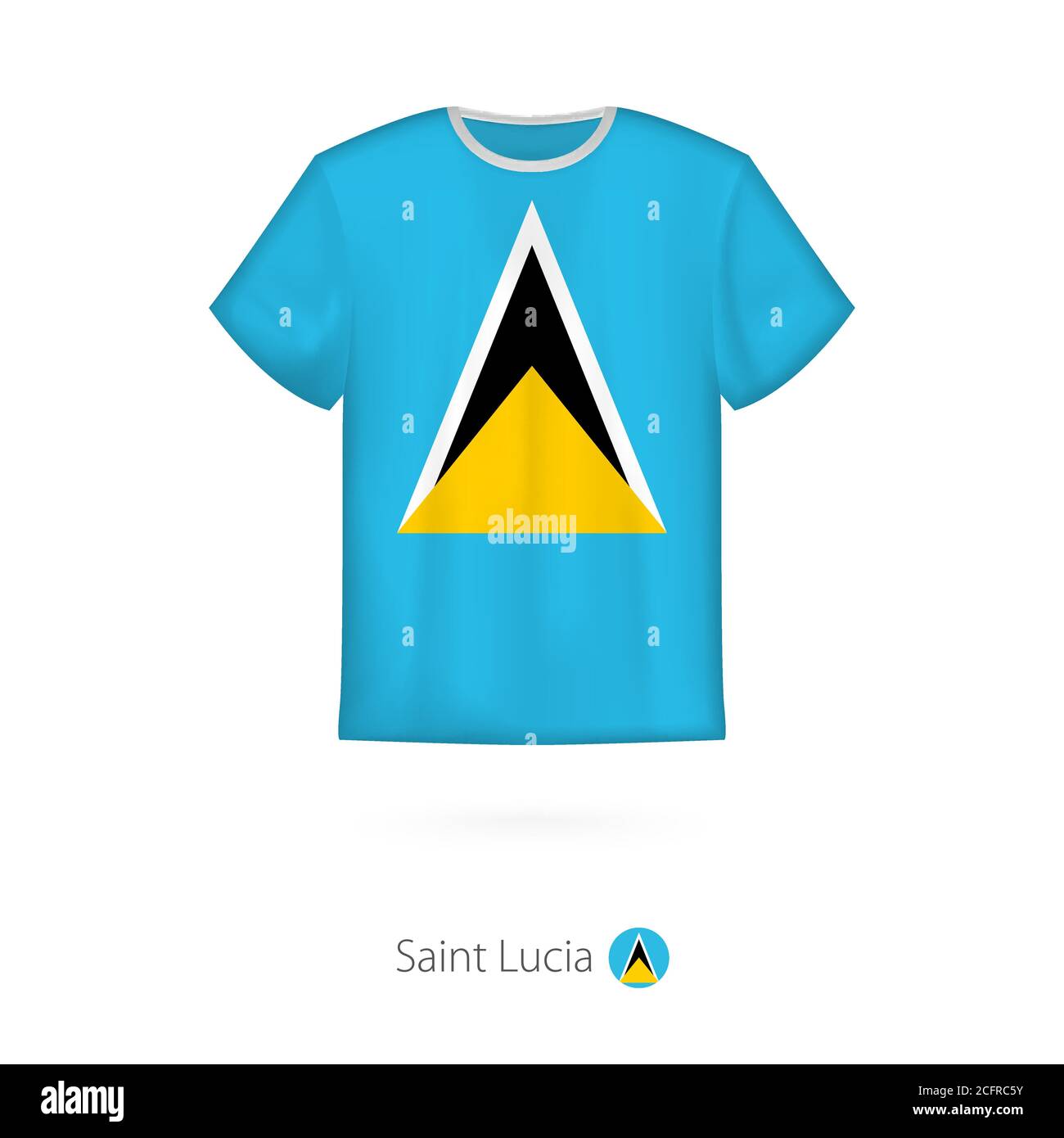 T-shirt design with flag of Saint Lucia. T-shirt vector template Stock ...