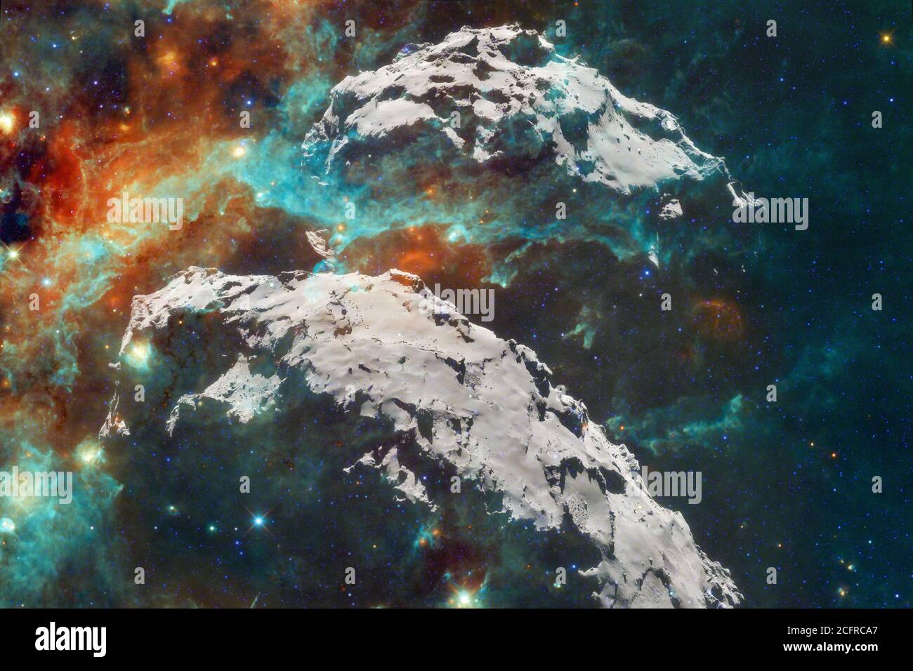 Comet 67P Churyumov-Gerasimenko. Awesome print for wallpaper. Elements ...