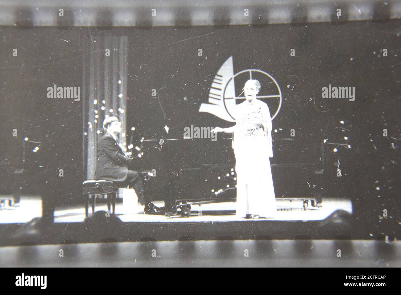 Fine 1970s vintage black and white photography of an on stage ...