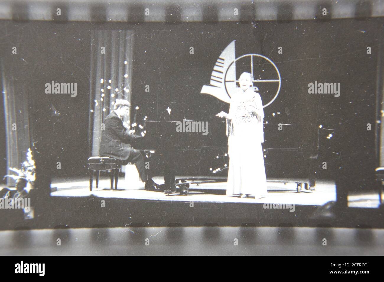 Fine 1970s vintage black and white photography of an on stage ...