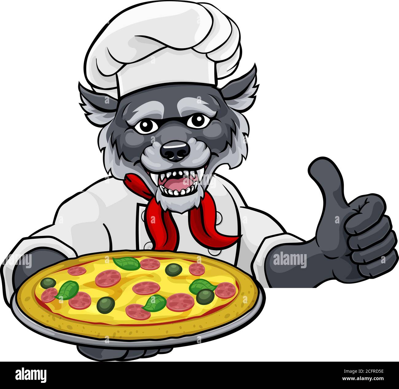 Wolf Pizza Chef Cartoon Restaurant Mascot Sign Stock Vector Image & Art ...