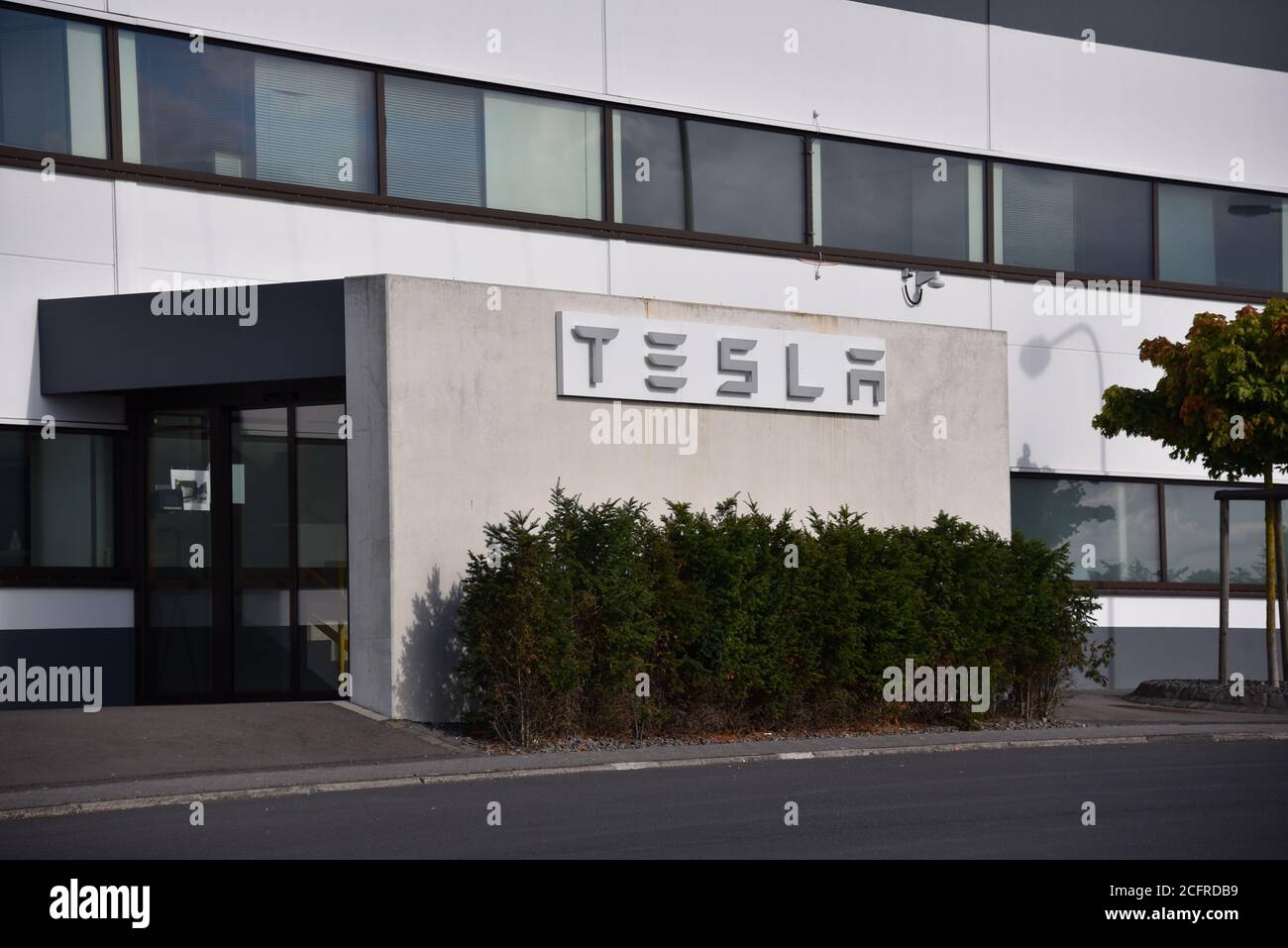 06 September 2020, Rhineland-Palatinate, Prüm: Writing of TESLA ...