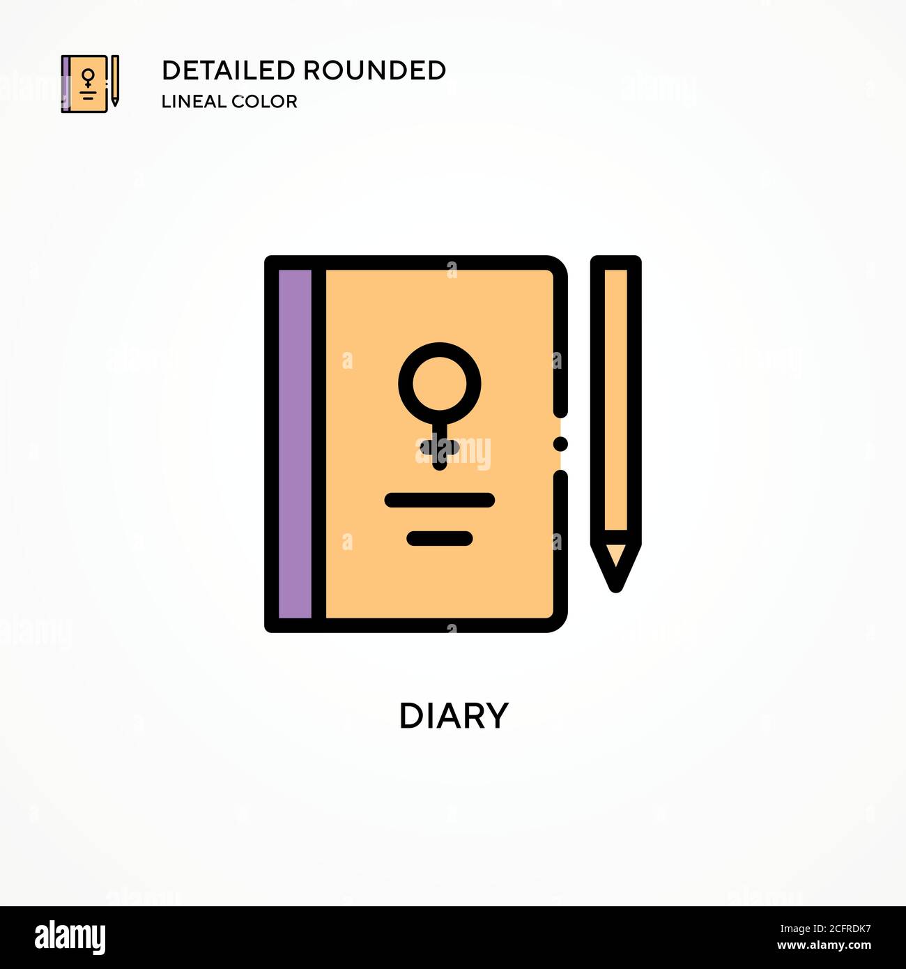 Diary vector icon. Modern vector illustration concepts. Easy to edit ...