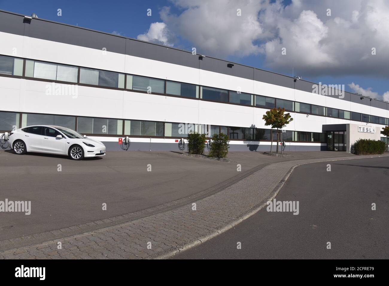 06 September 2020, Rhineland-Palatinate, Prüm: Writing of TESLA ...