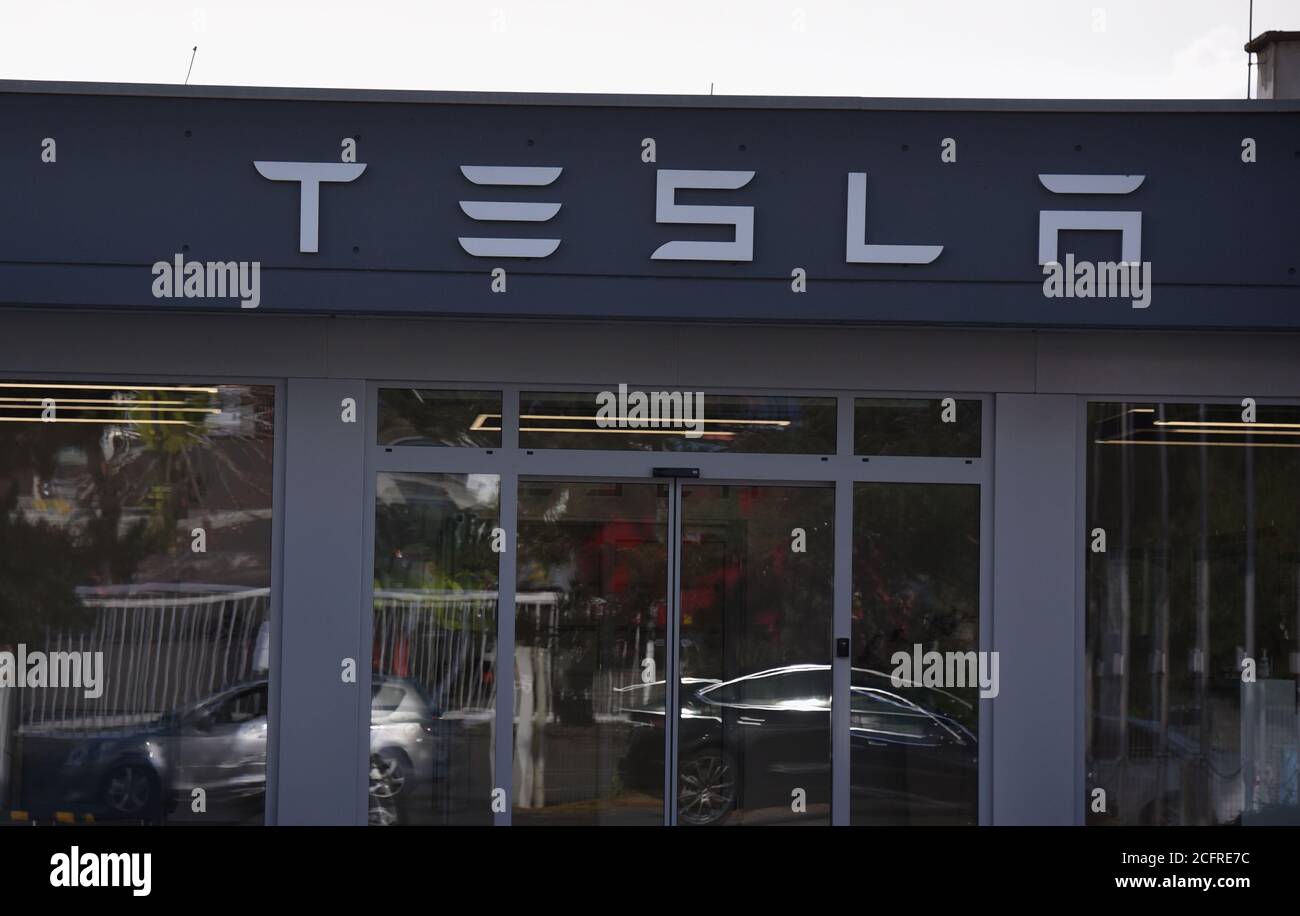 06 September 2020, Rhineland-Palatinate, Prüm: Writing of TESLA ...