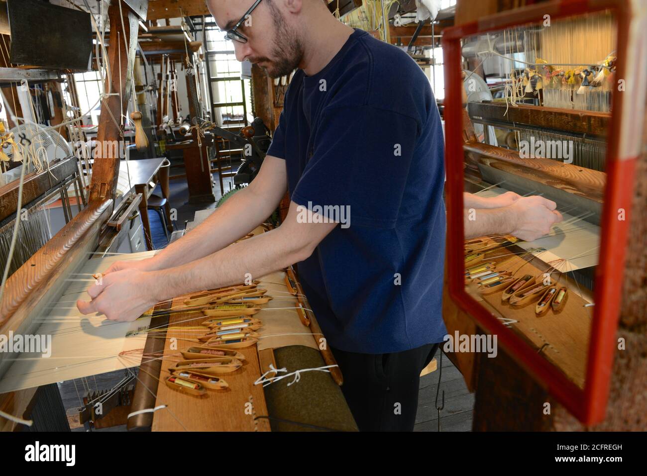 Lyon (central-eastern France): Prelle, a family-owned silk textile mill ...