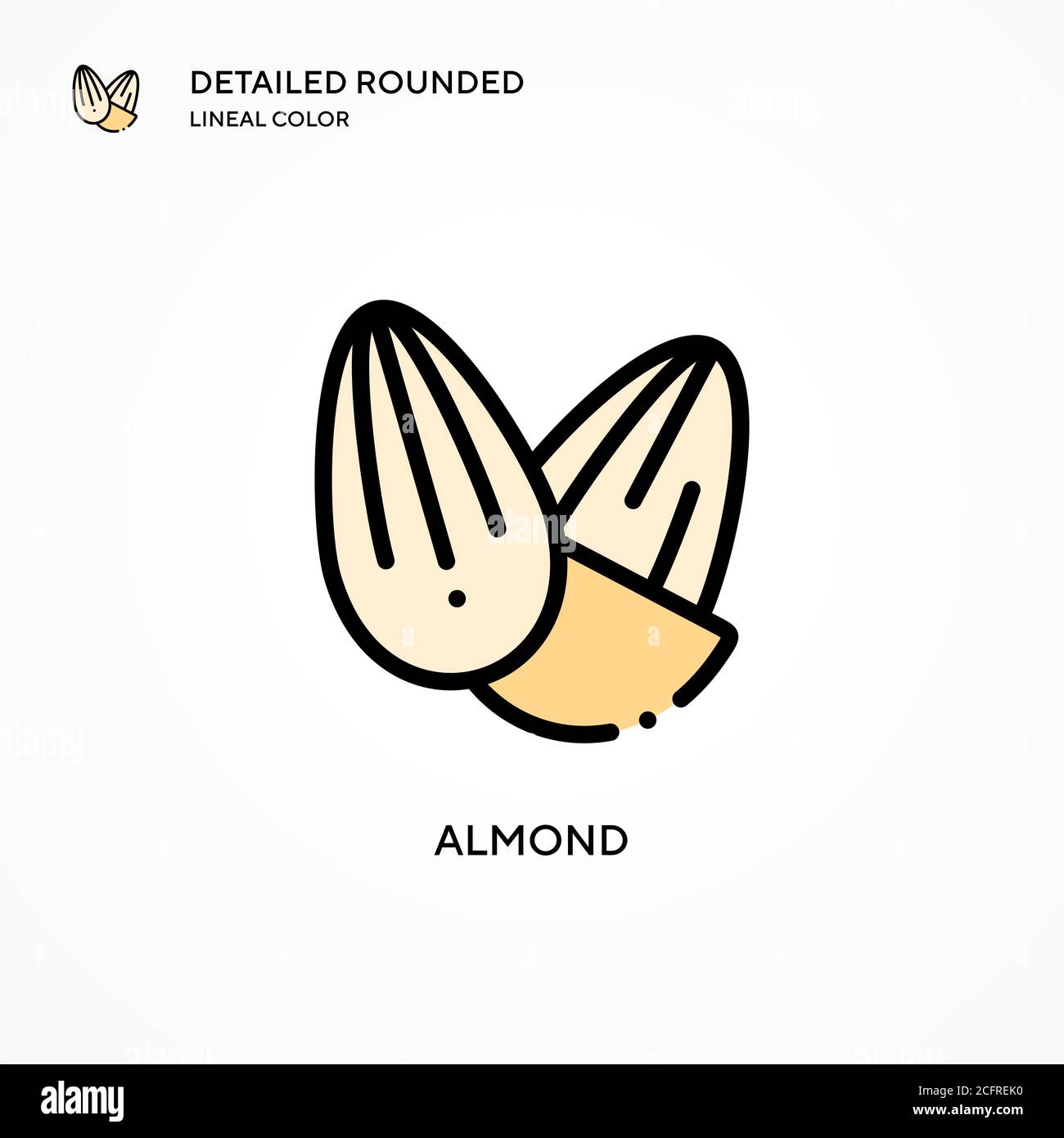 Almond vector icon. Modern vector illustration concepts. Easy to edit ...
