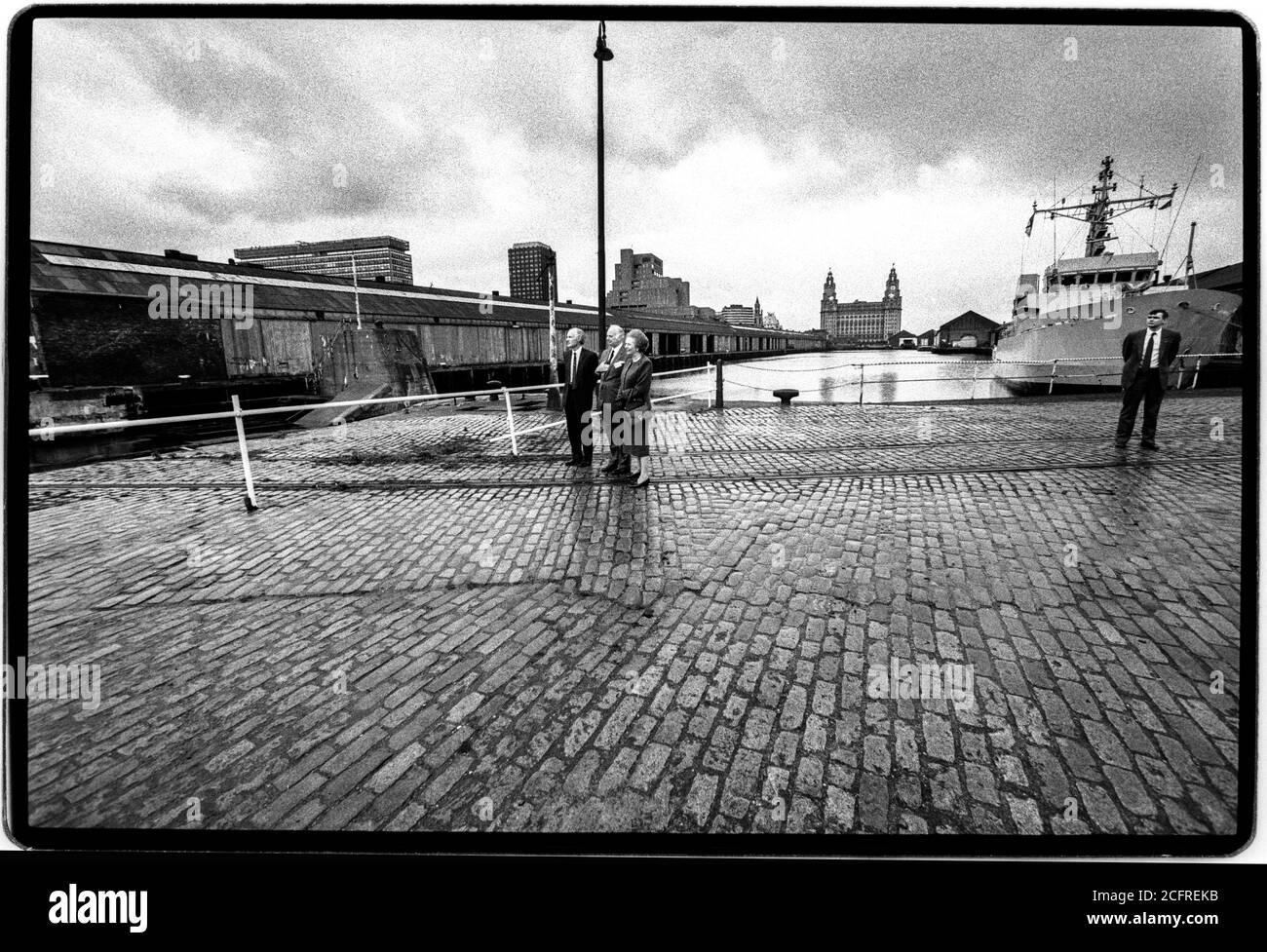 Prime Minister Margaret Thatcher visits Liverpool, England in March ...