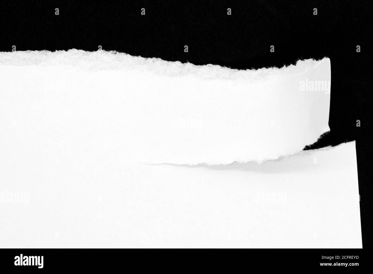 White ripped paper isolated on black background with copy space Stock ...