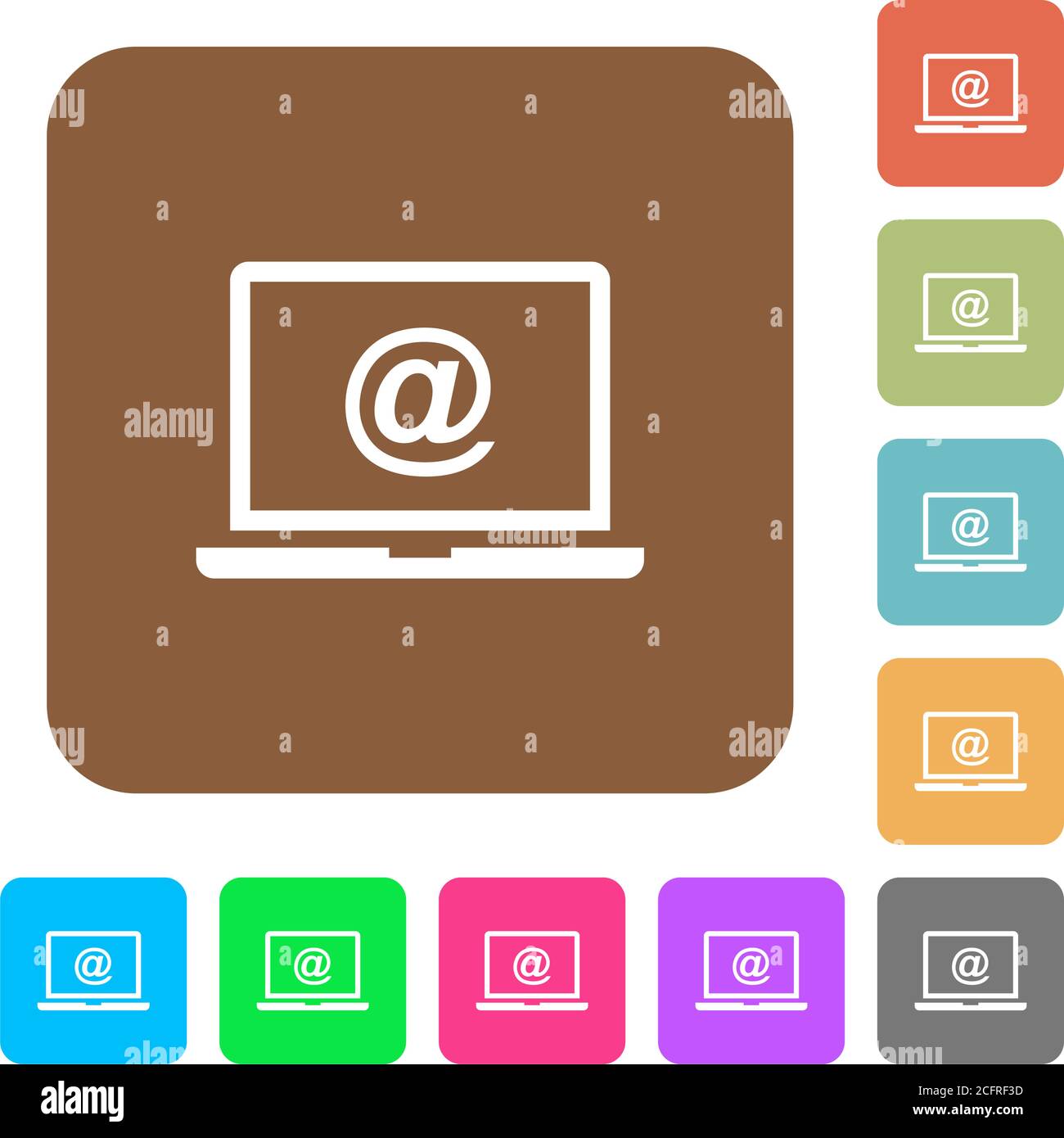 Reload emails flat icons on rounded square vivid color backgrounds ...