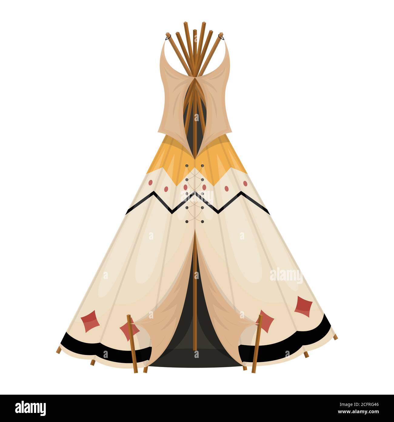 Cartoon tee pee traditional native americans wigwam. Vector ...