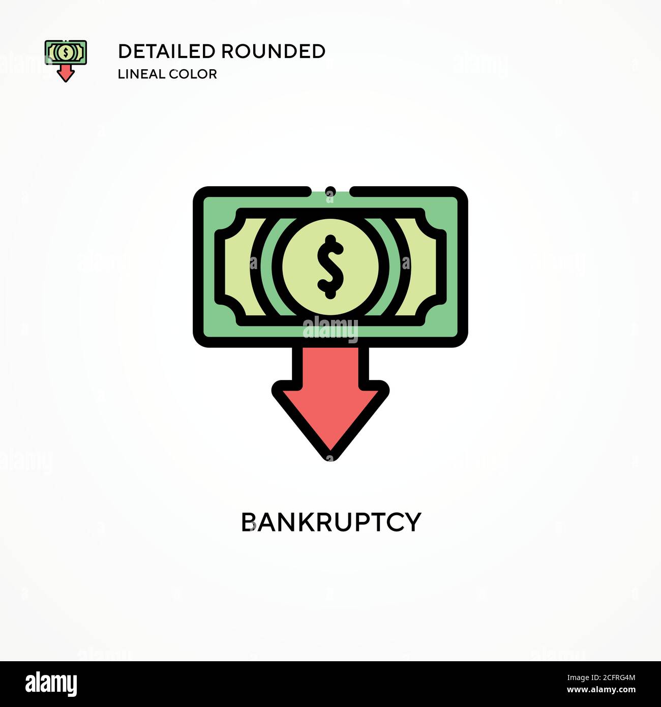 Bankruptcy vector icon. Modern vector illustration concepts. Easy to ...