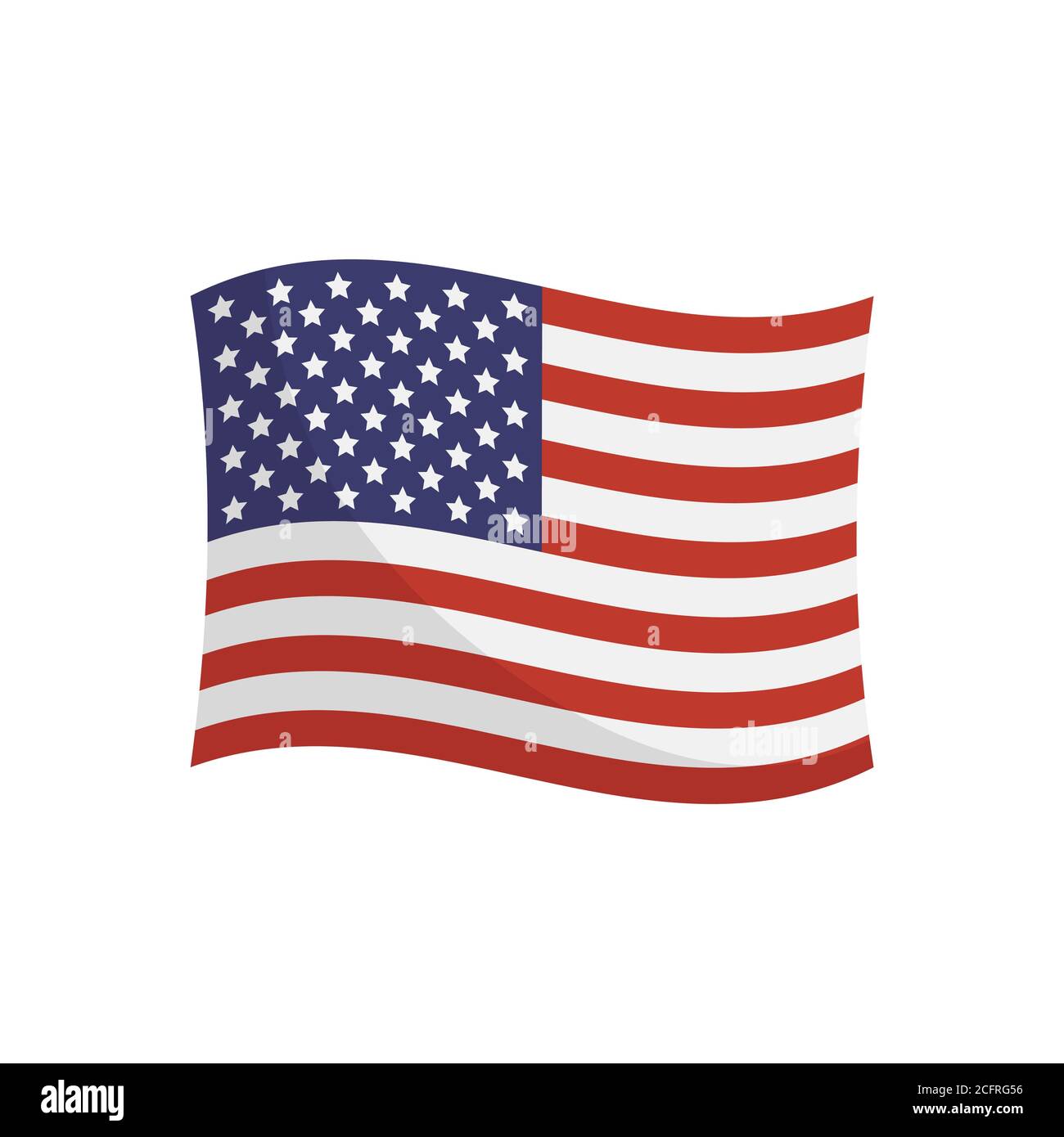 Cartoon American Flag Waving