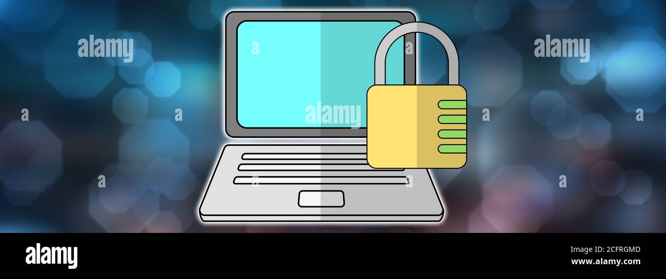 Illustration of a password protected concept Stock Photo - Alamy