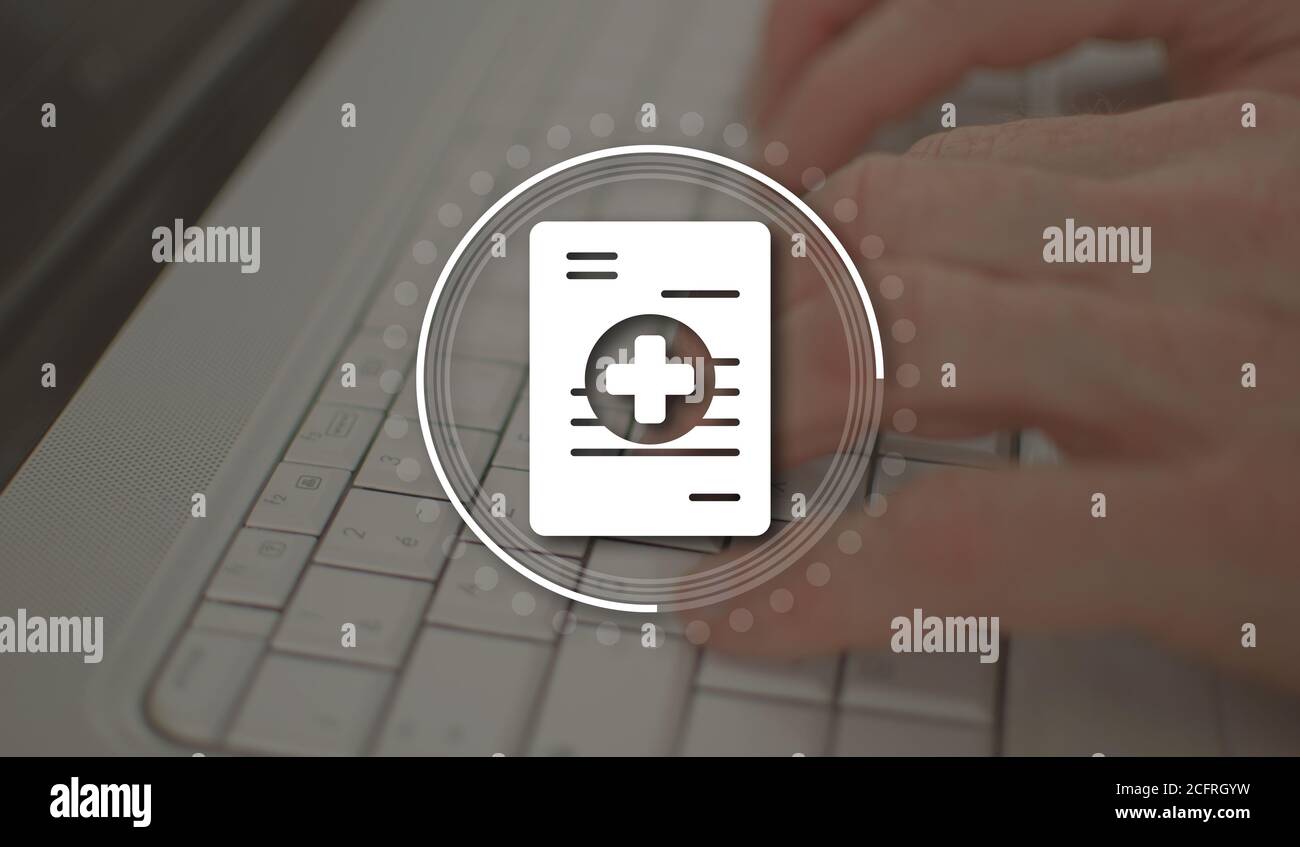 Medical record concept illustrated by a picture on background Stock ...
