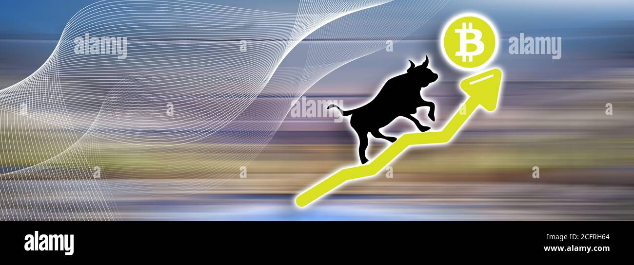 Illustration of a bitcoin bullish trend concept Stock Photo - Alamy