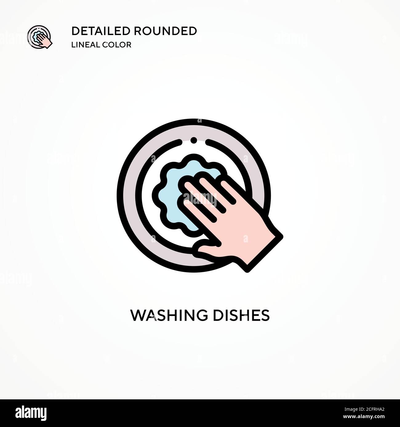 Washing dishes vector icon. Modern vector illustration concepts. Easy ...