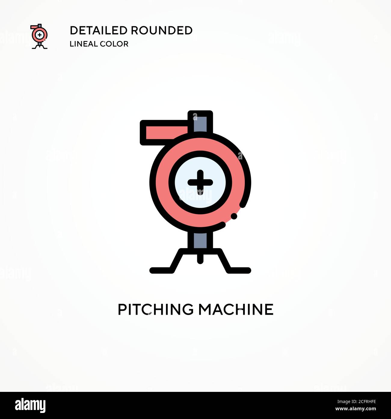 Pitching machine vector icon. Modern vector illustration concepts. Easy ...