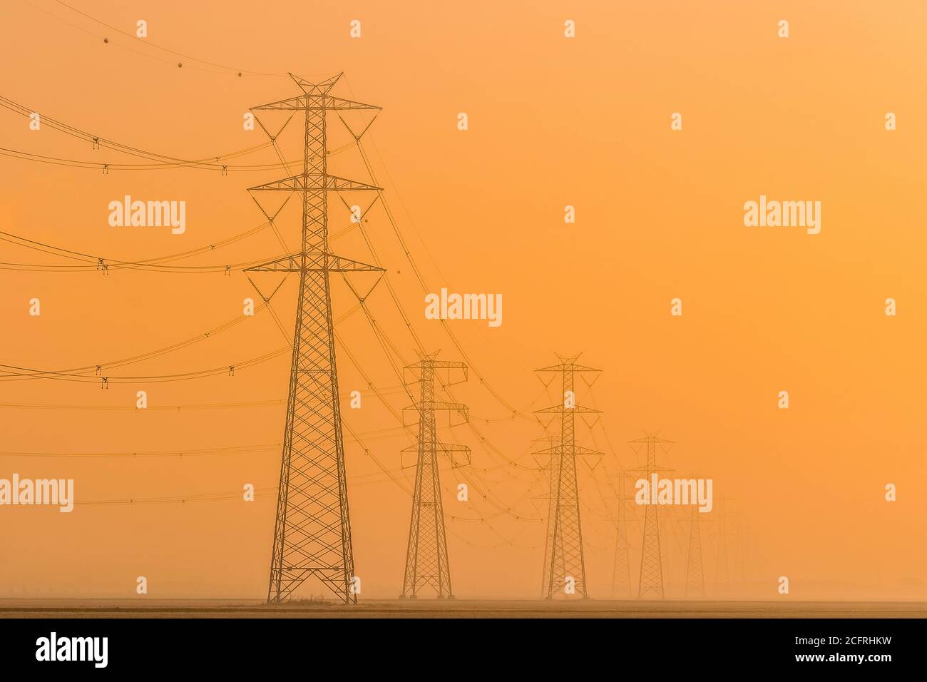 Italy Veneto Polesine - Porto Tolle Delta del Po - Pylons Stock Photo ...