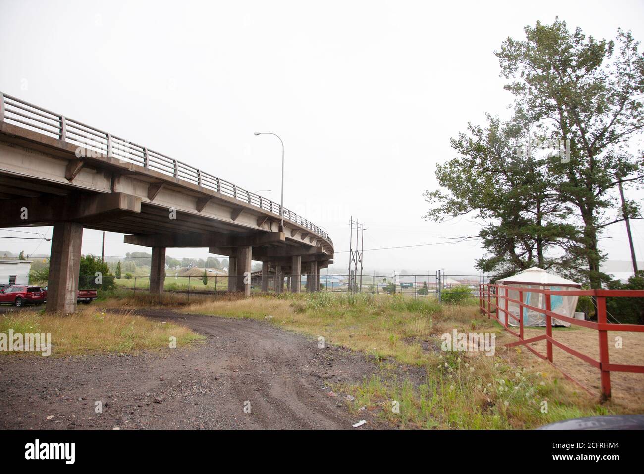 August 18, 2020 - Whitney Pier, Cape Breton, Canada: The overpass ...