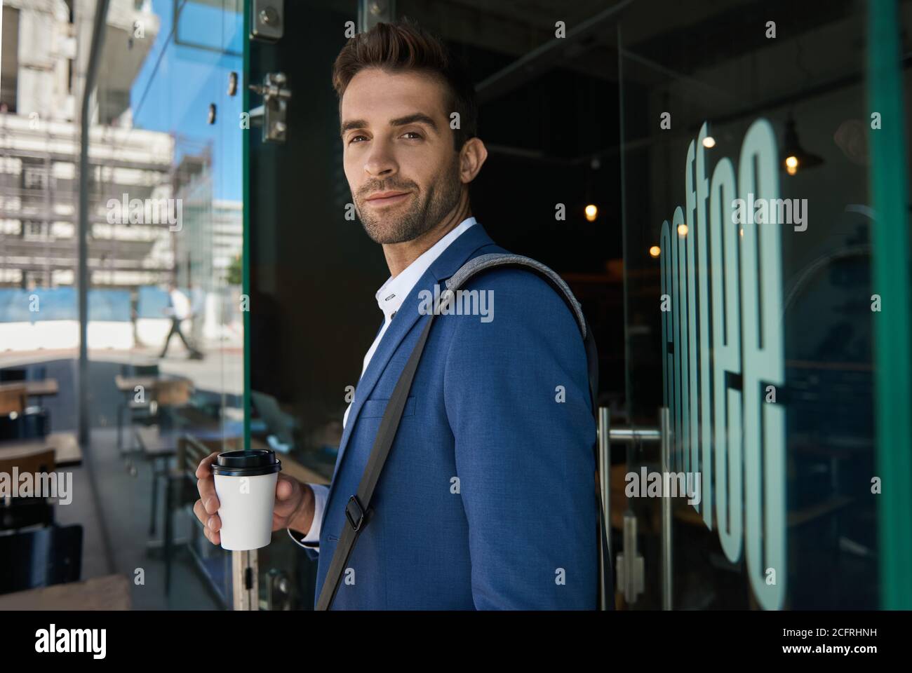 Young commuter coffee hi-res stock photography and images - Alamy