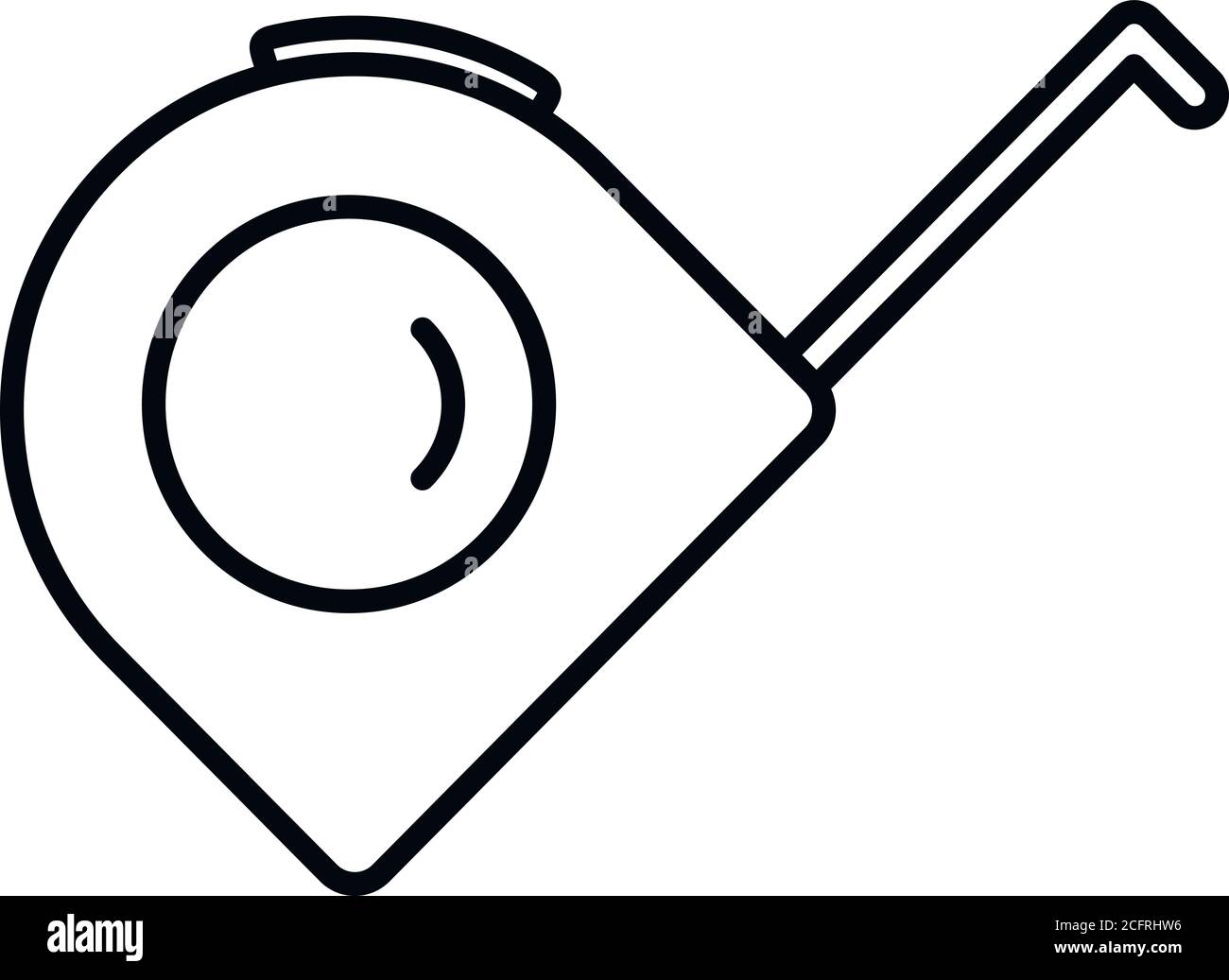 Tiler measurement tape icon. Outline tiler measurement tape vector icon ...