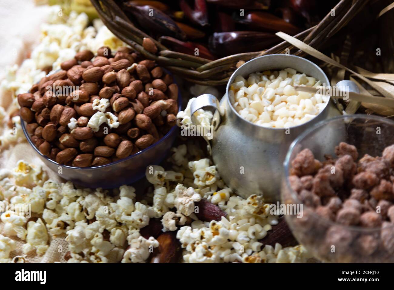Typical foods. Sweet and savory. June festivals in Brazil. Carrapinha ...