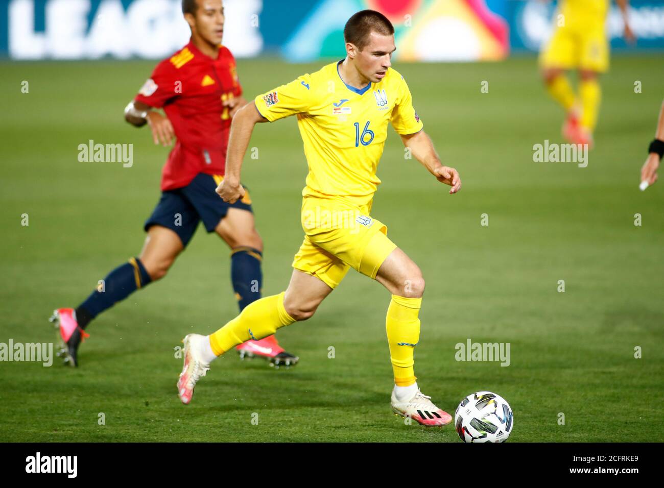 Bogdan Mykhaylichenko of Ukraine in action during the UEFA Nations ...