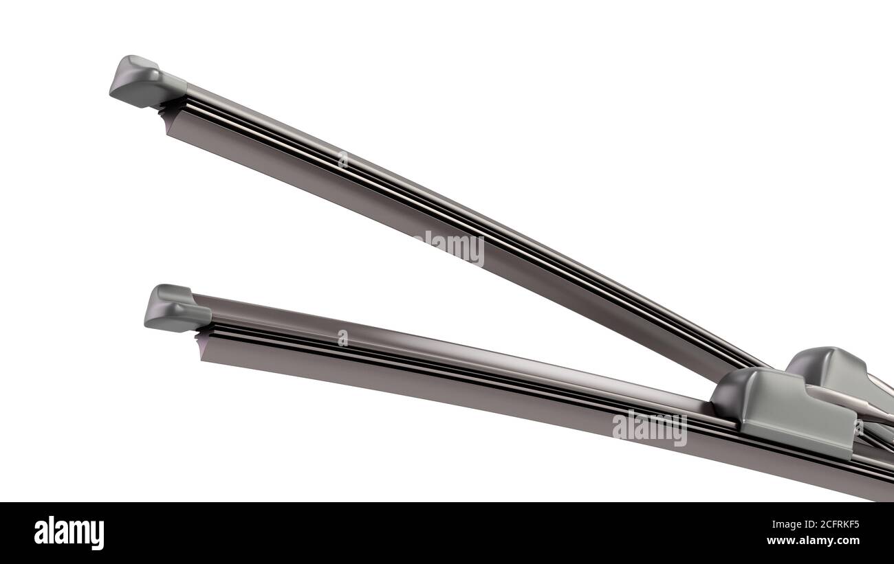 car wipers with red silicone coating 3d render isolate on white Stock ...