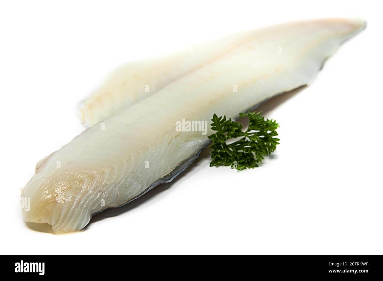 White skin-on fish fillets isolated on white Stock Photo - Alamy