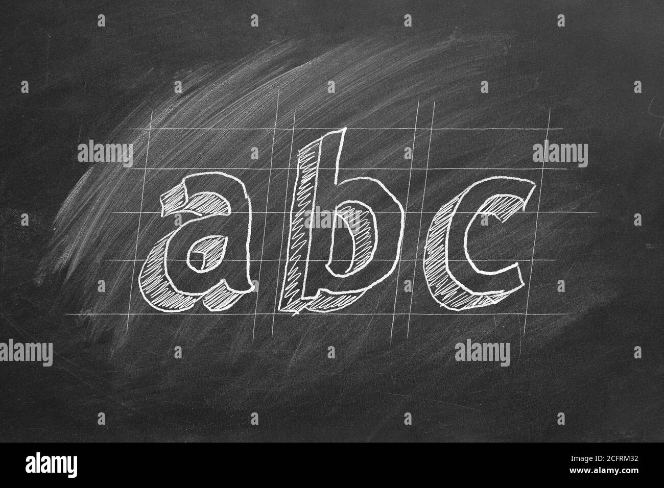 Hand drawing "ABC" on blackboard Stock Photo - Alamy