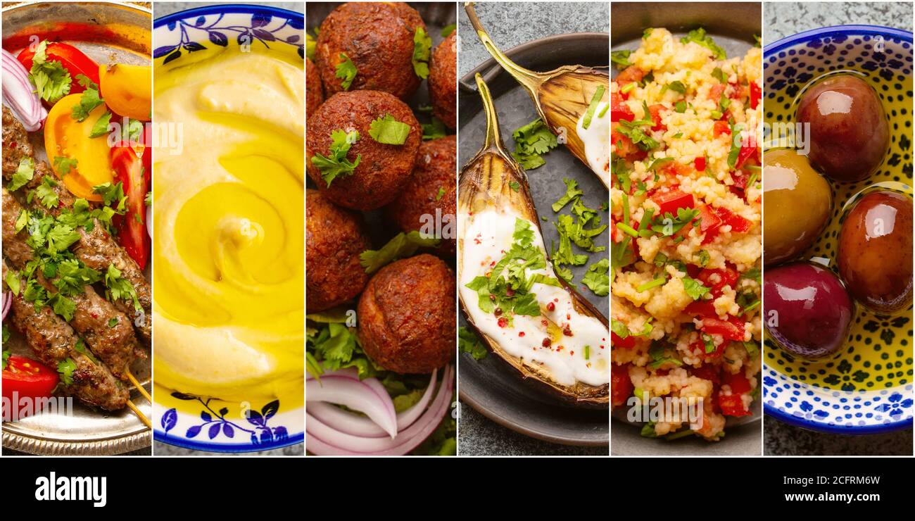 Arab food collage Stock Photo - Alamy