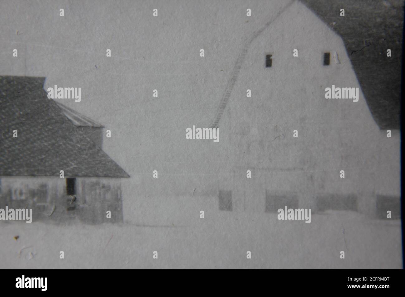 Fine 1970s vintage black and white photography of old farm buildings ...