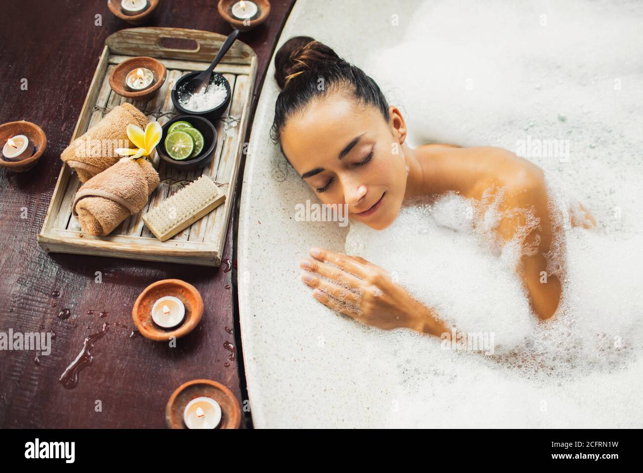 Woman scrub bath hi-res stock photography and images - Alamy
