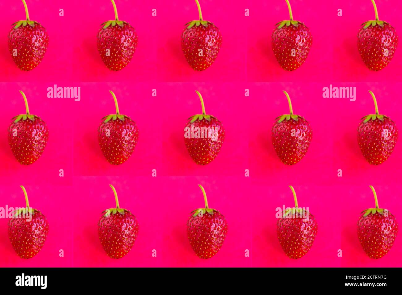 Strawberry pattern on dark red background, minimal concept Stock Photo ...