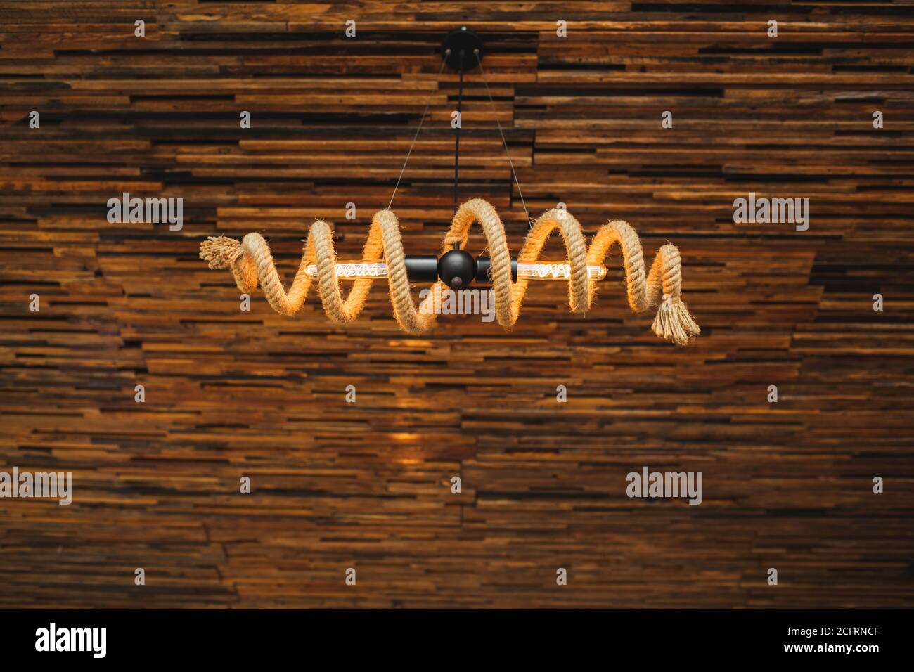 Creativity designed electric bulb lamp wrapped with rope. Eco-friendly ...