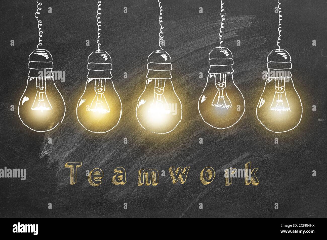 Blackboard chalk teamwork word hi-res stock photography and images - Alamy