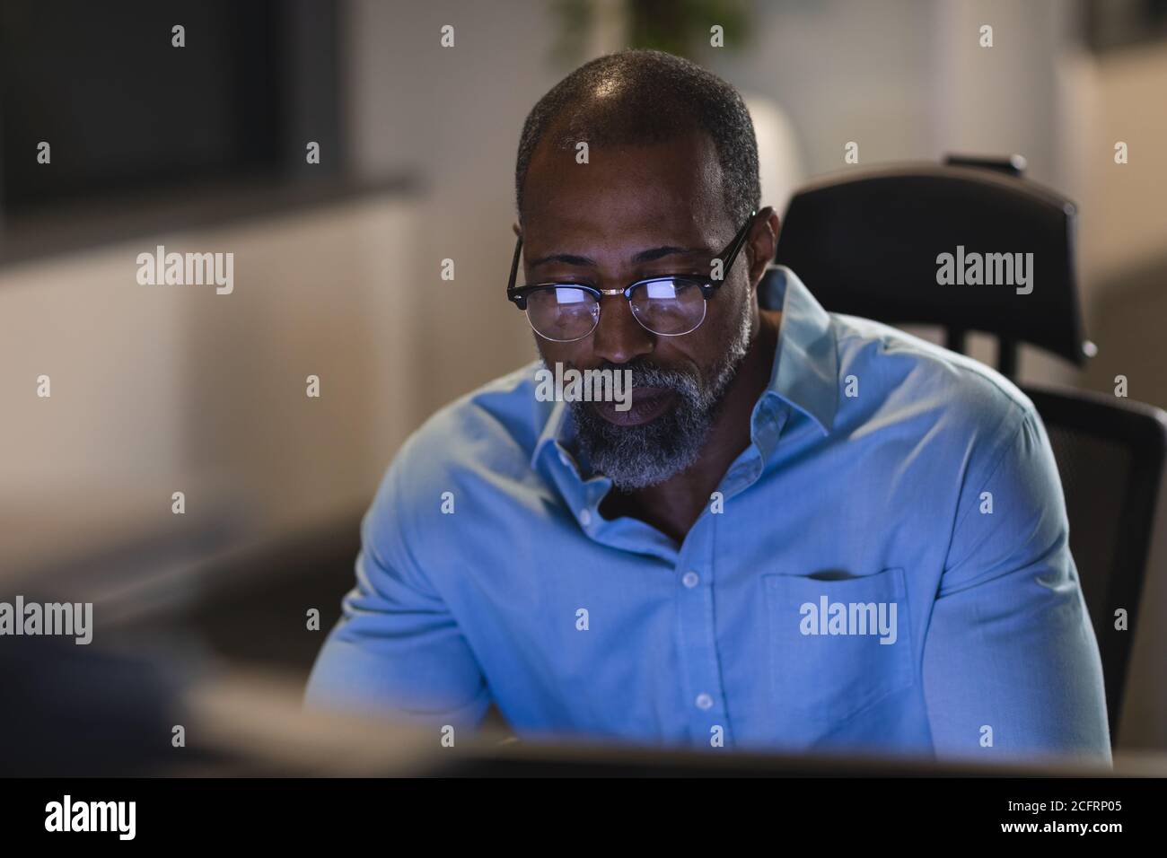Businessman using computer in modern hi-res stock photography and ...