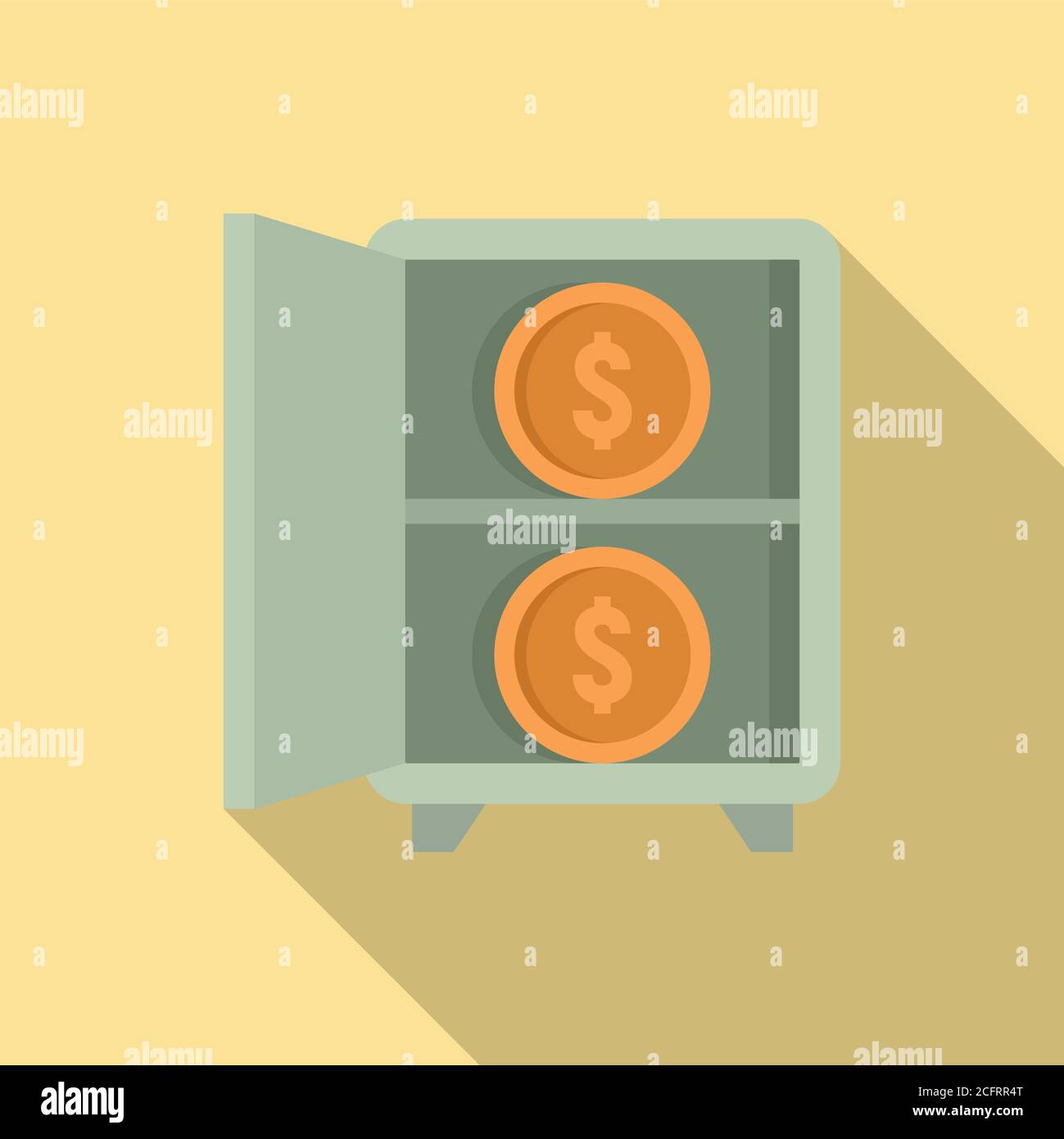 Crowdfunding money safe icon. Flat illustration of crowdfunding money ...