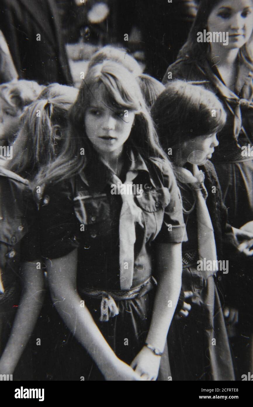 Fine 1970s vintage black and white photography of the hustle and bustle ...