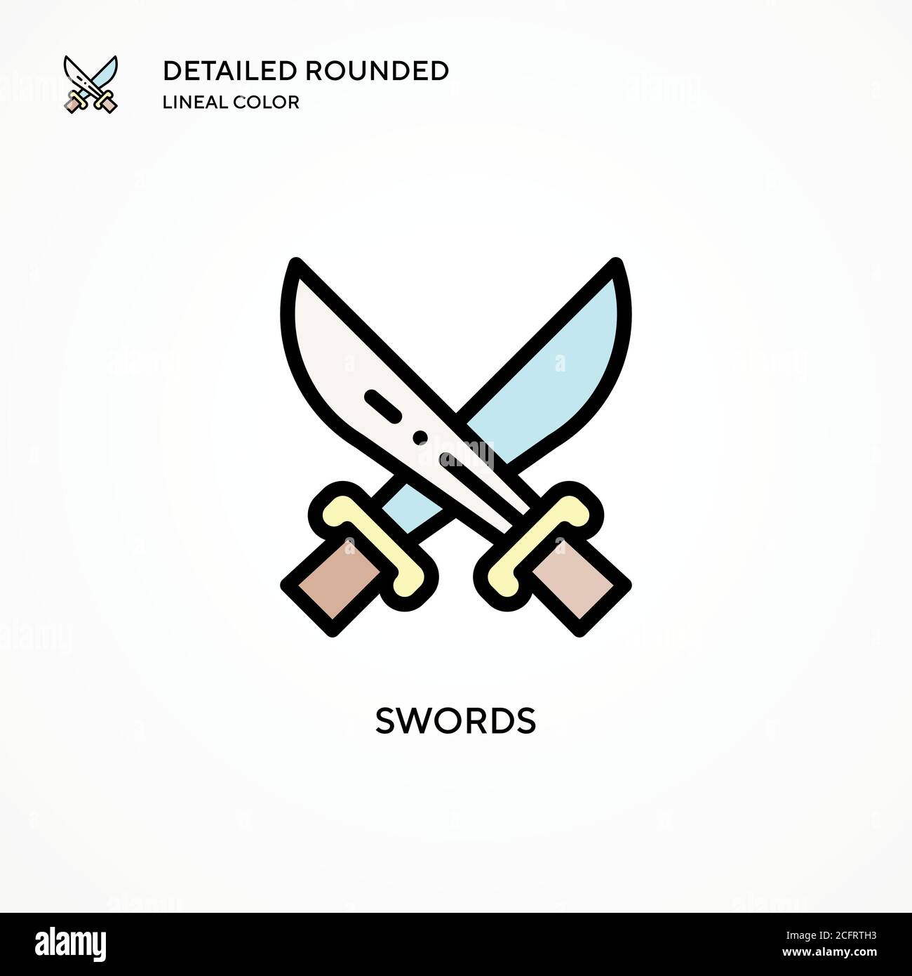 Swords vector icon. Modern vector illustration concepts. Easy to edit ...
